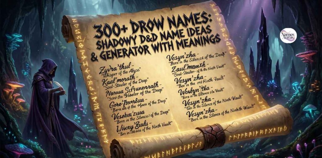 300+ Drow Names: Shadowy DnD Name Ideas & Generator with Meanings